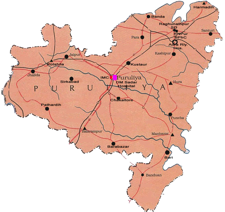 Maps of Bankura and Purulia – Bikash